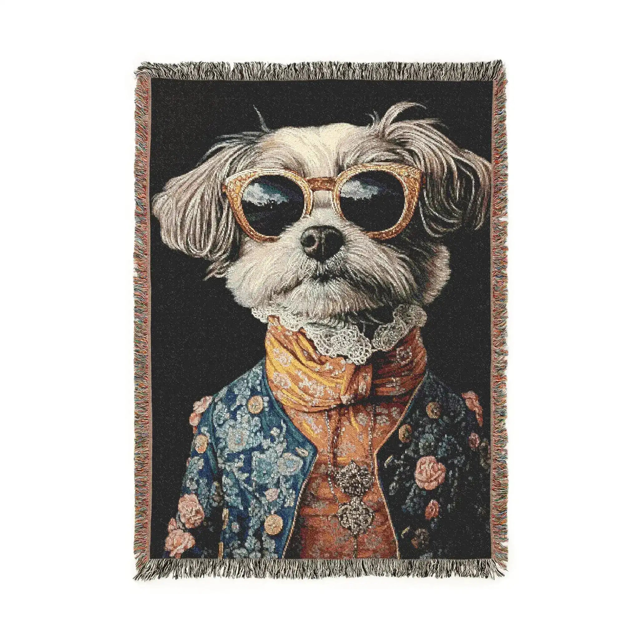 Regal Renaissance Pup Couture Dog Art Woven Blanket – MAIA HOMES