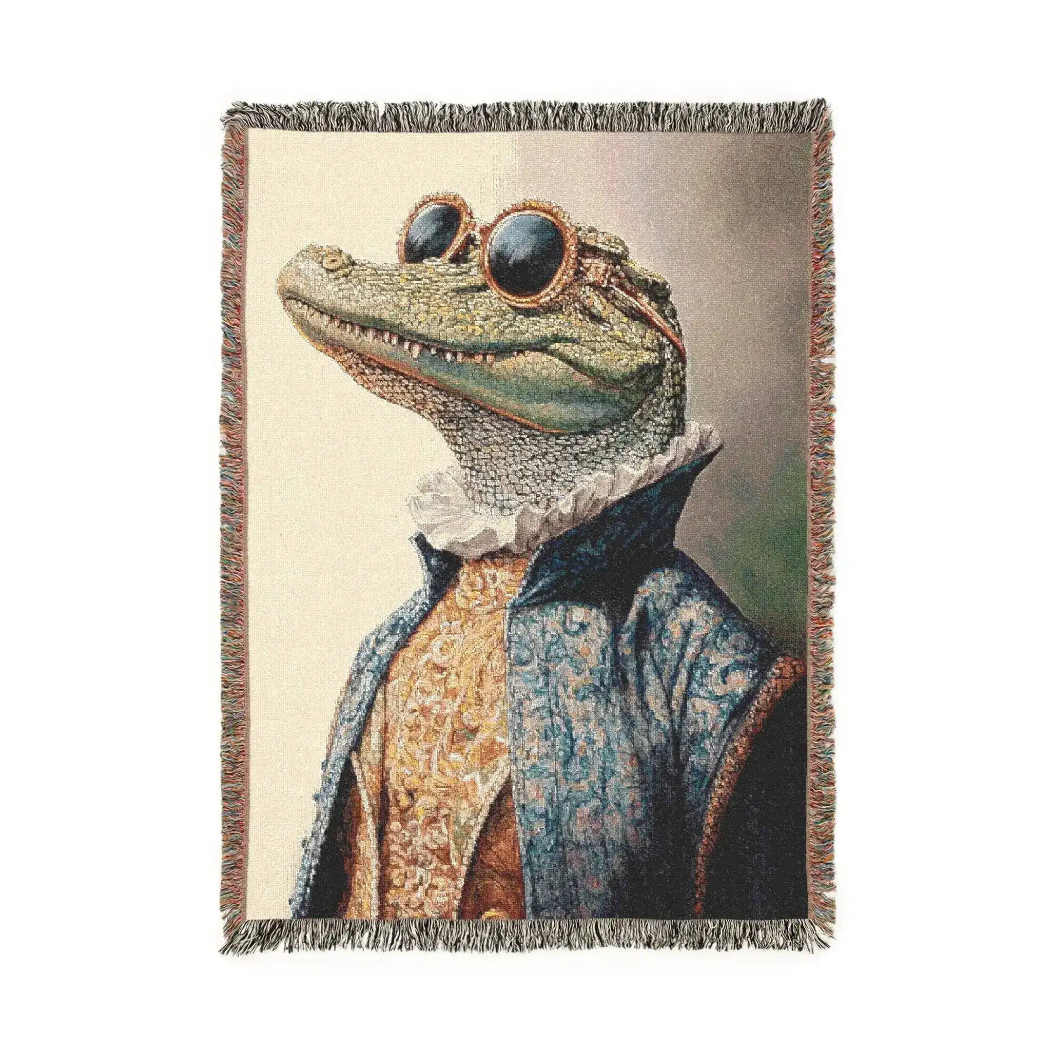 Regal Reptile Renaissance Woven Blanket – Couture Croc Vibes – MAIA HOMES