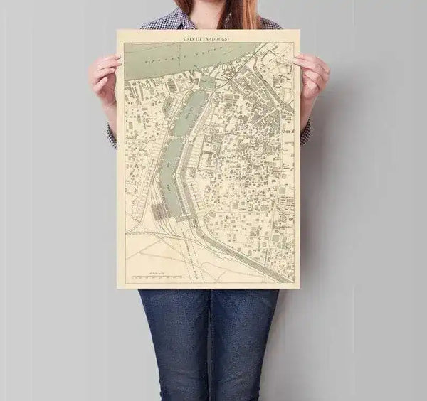 Historical Map of Calcutta| Maps of India| Poster Print| – MAIA HOMES