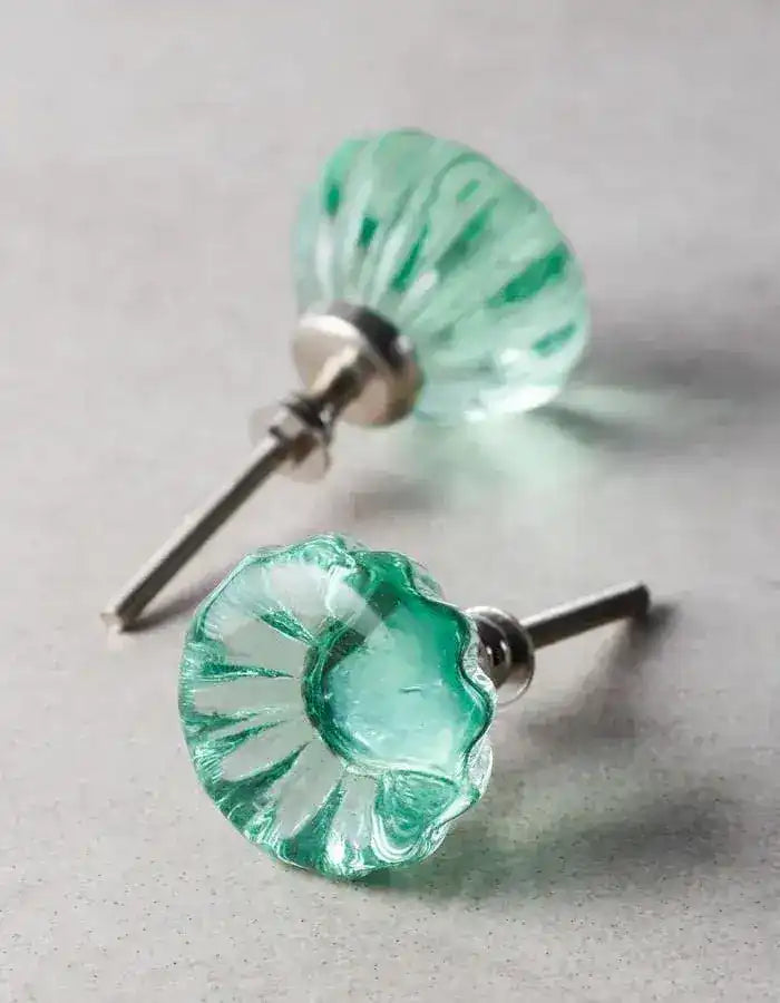 Green Glassware Flower Kitchen Cabinet Knob | Maia Homes – MAIA HOMES