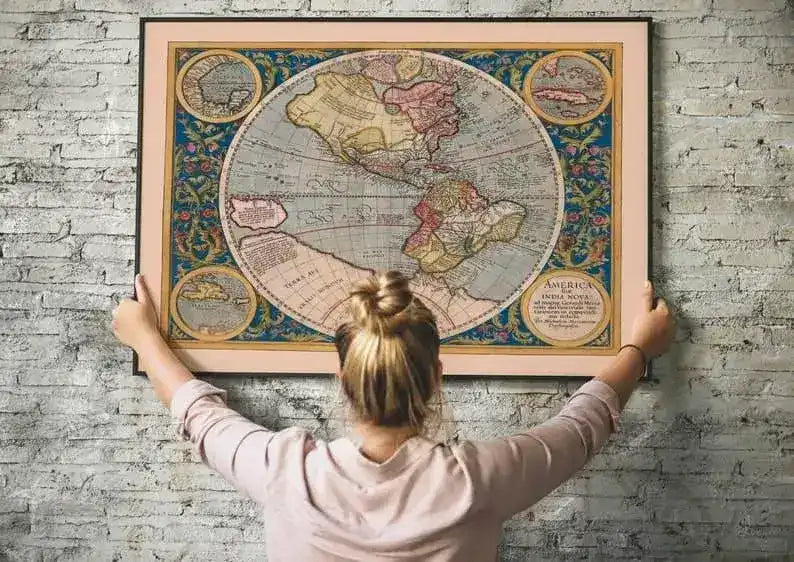 Map of Americas 1623| Gerardus Mercator – MAIA HOMES