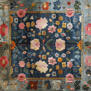 Step onto the Pink Sun Hand Tufted Wool Rug | MAIA HOMES