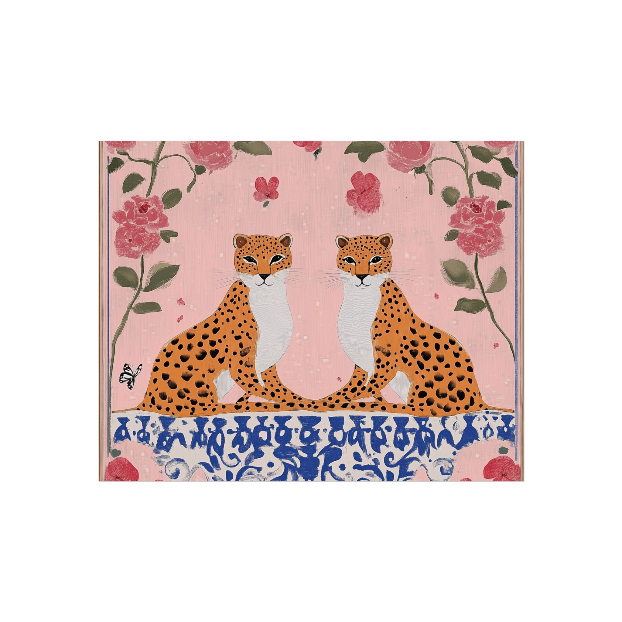 Blushing Leopards and Roses Fine Art Poster – MAIA HOMES