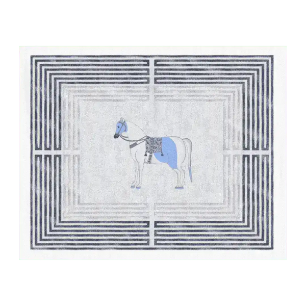 Classic Horse Silver Maze Hand Tufted Rug – MAIA HOMES