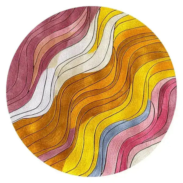 Wave Dance Hand Tufted Round Rug | MAIA HOMES