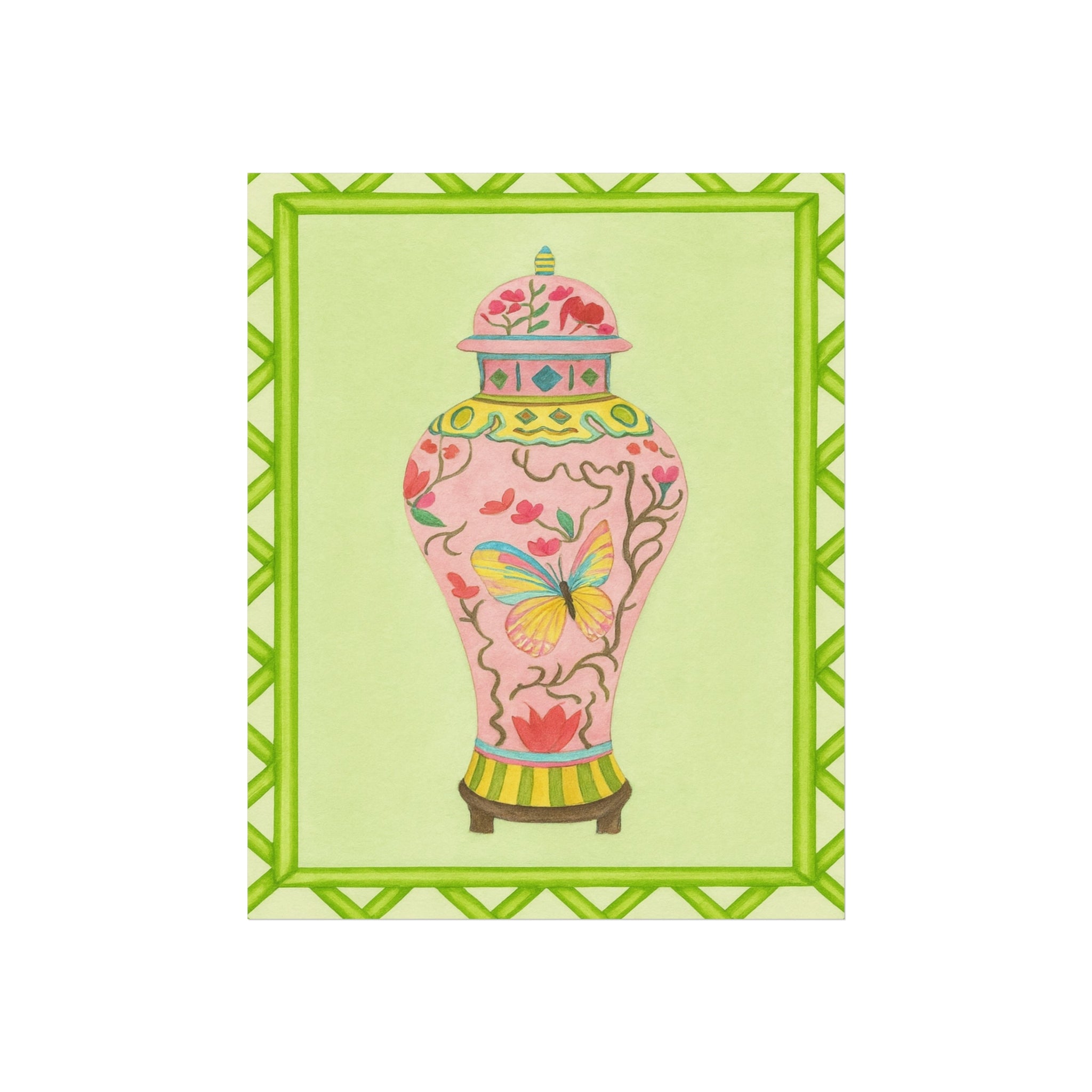 Chinoiserie Butterfly Ginger Vase Fine Art Poster – MAIA HOMES