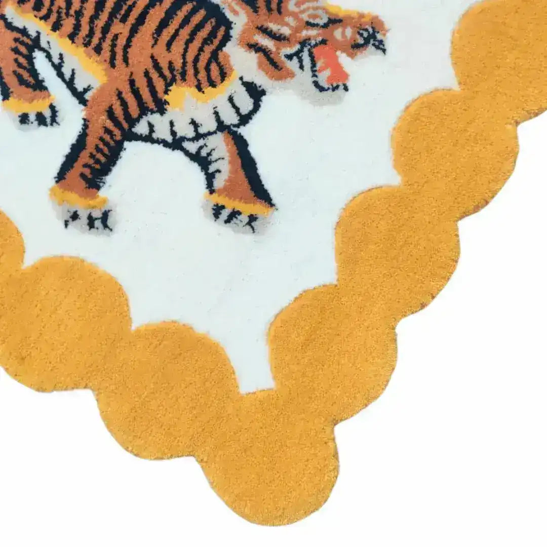 Asian Tigers and the Sun Hand Tufted Wool Rug | MAIA HOMES