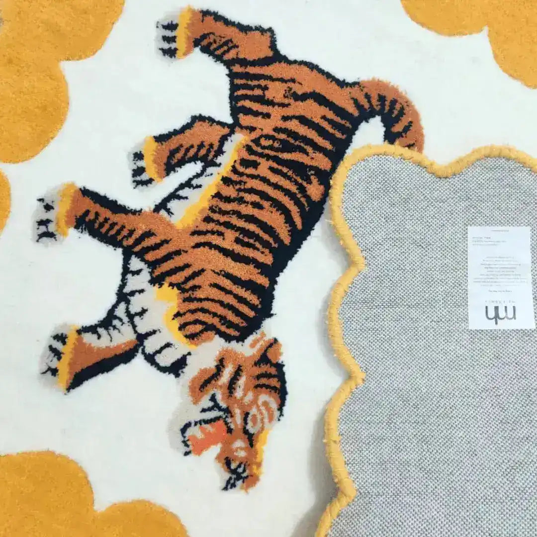 Asian Tigers and the Sun Hand Tufted Wool Rug | MAIA HOMES