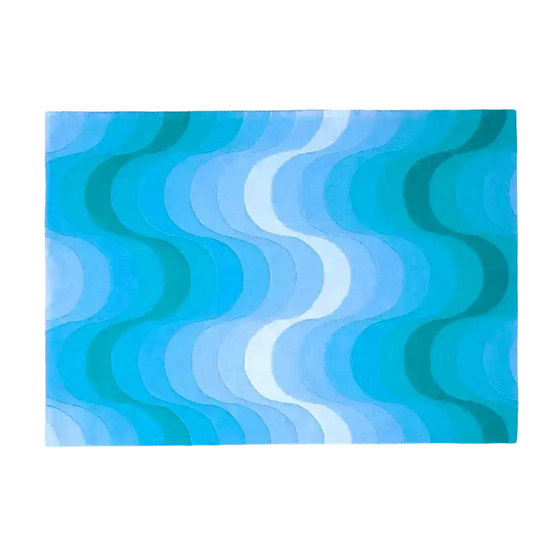 Blue Ombre Wavy Curve Hand Tufted Wool Rug | MAIA HOMES