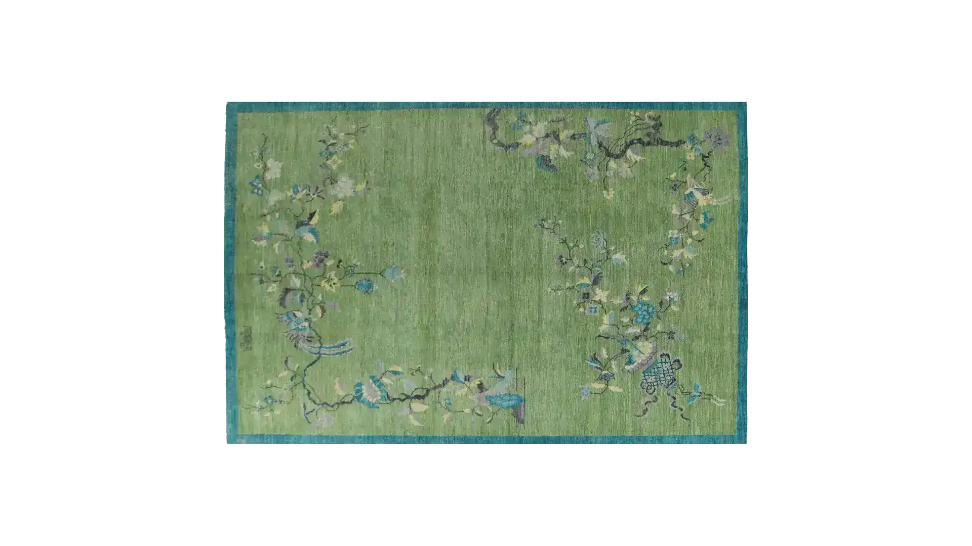 Chinoiserie Peacock in Green Field Wool Hand Knotted Area Rug – MAIA HOMES