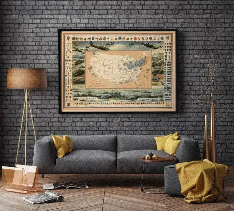 Defense Map of United States| Military Map Print – MAIA HOMES