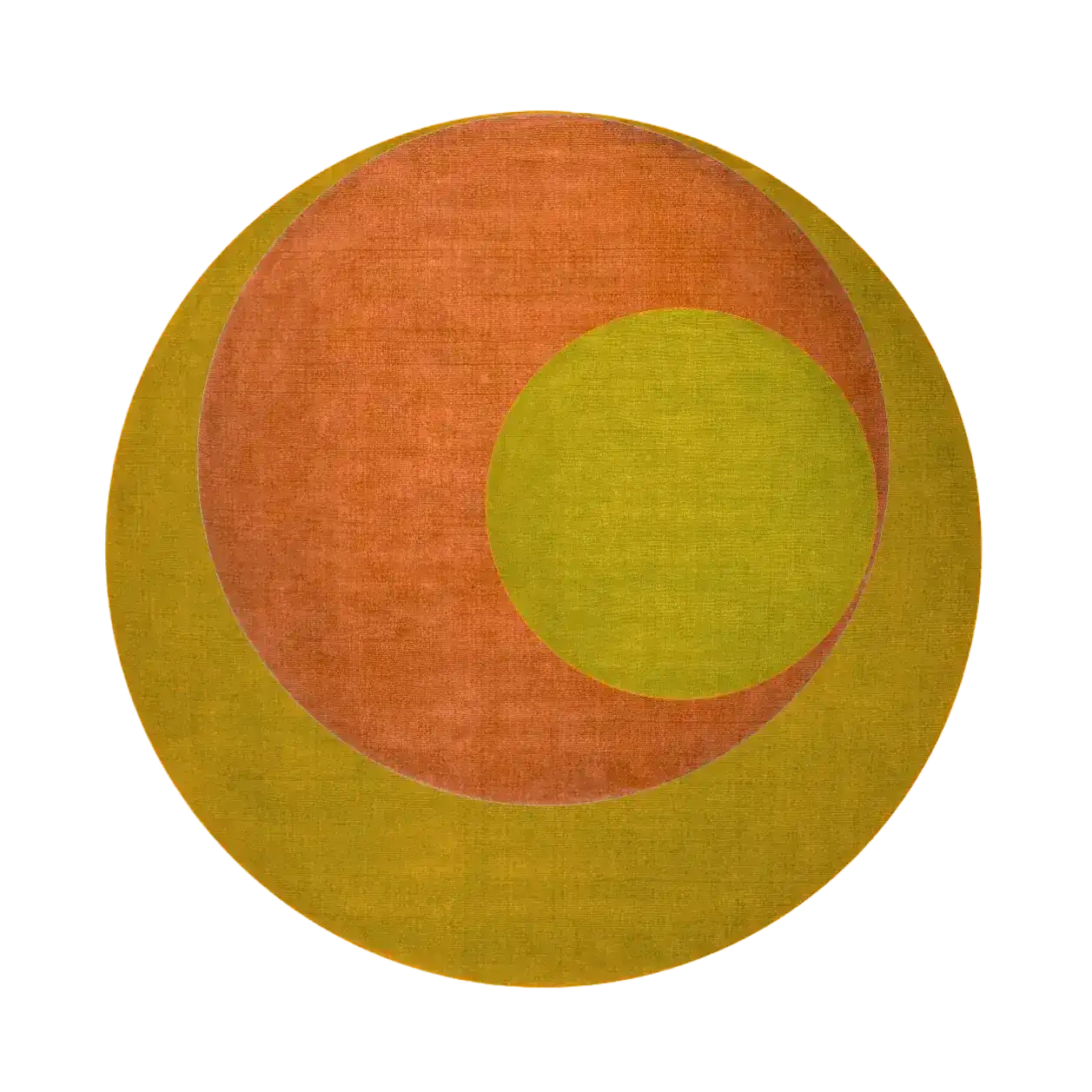 Golden Orange Geometry Round Hand Knotted Wool Rug – MAIA HOMES