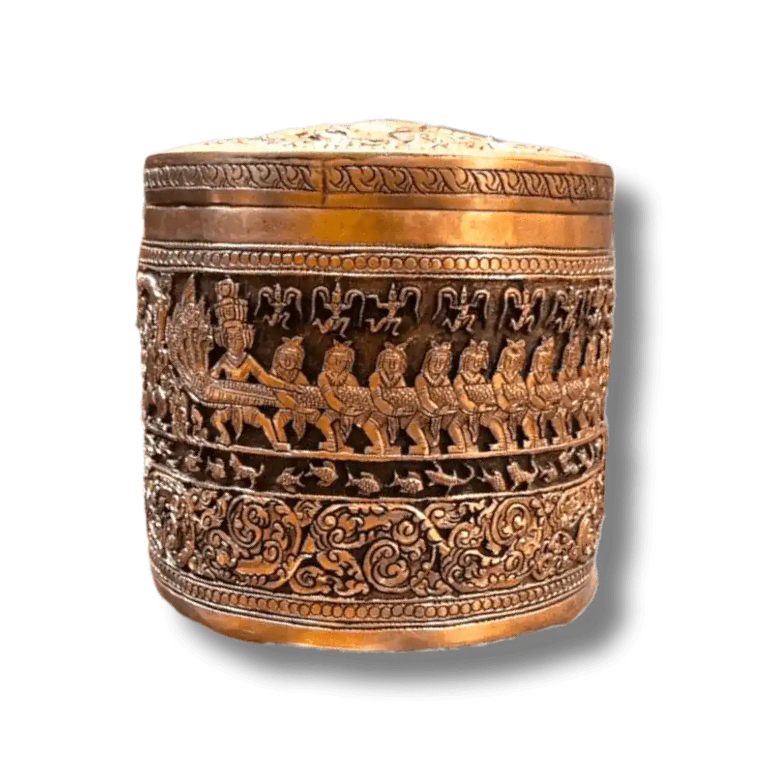 Hand Engraved Solid Brass Niello Betel Box – MAIA HOMES