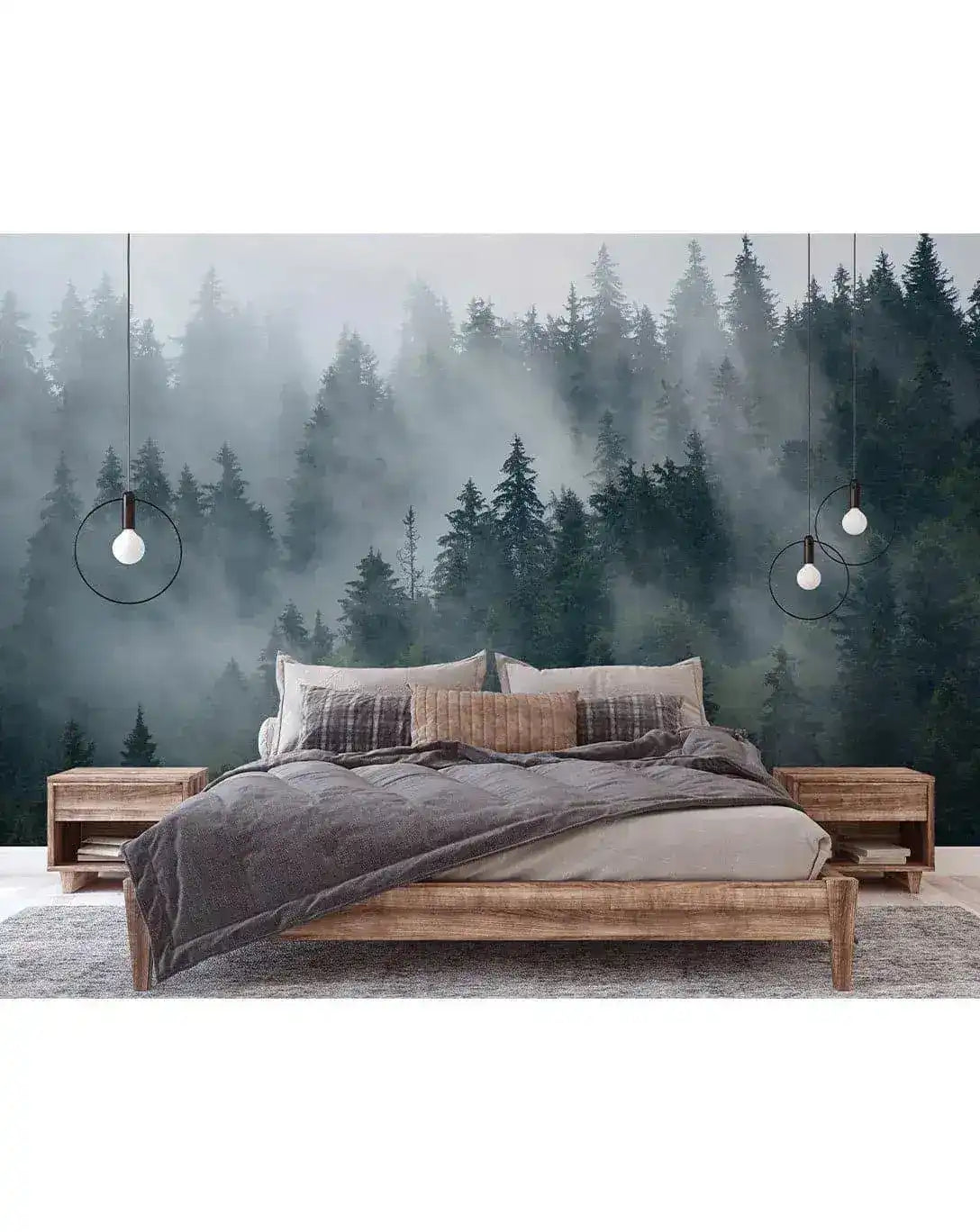 Misty Foggy Forest Photo Nature Wall Mural – MAIA HOMES