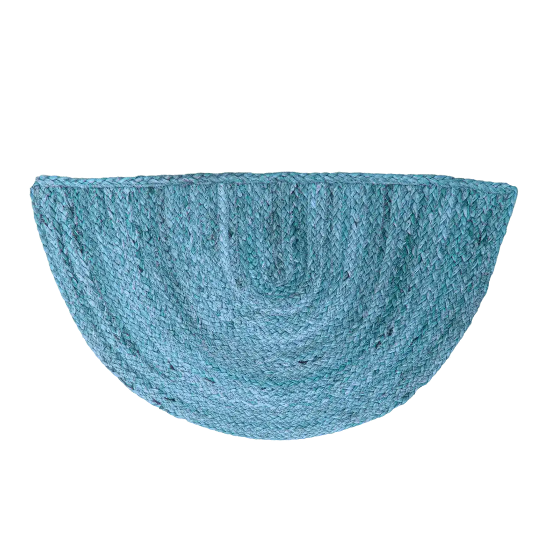 Blue Semi Circle Accent Jute Rug | MAIA HOMES