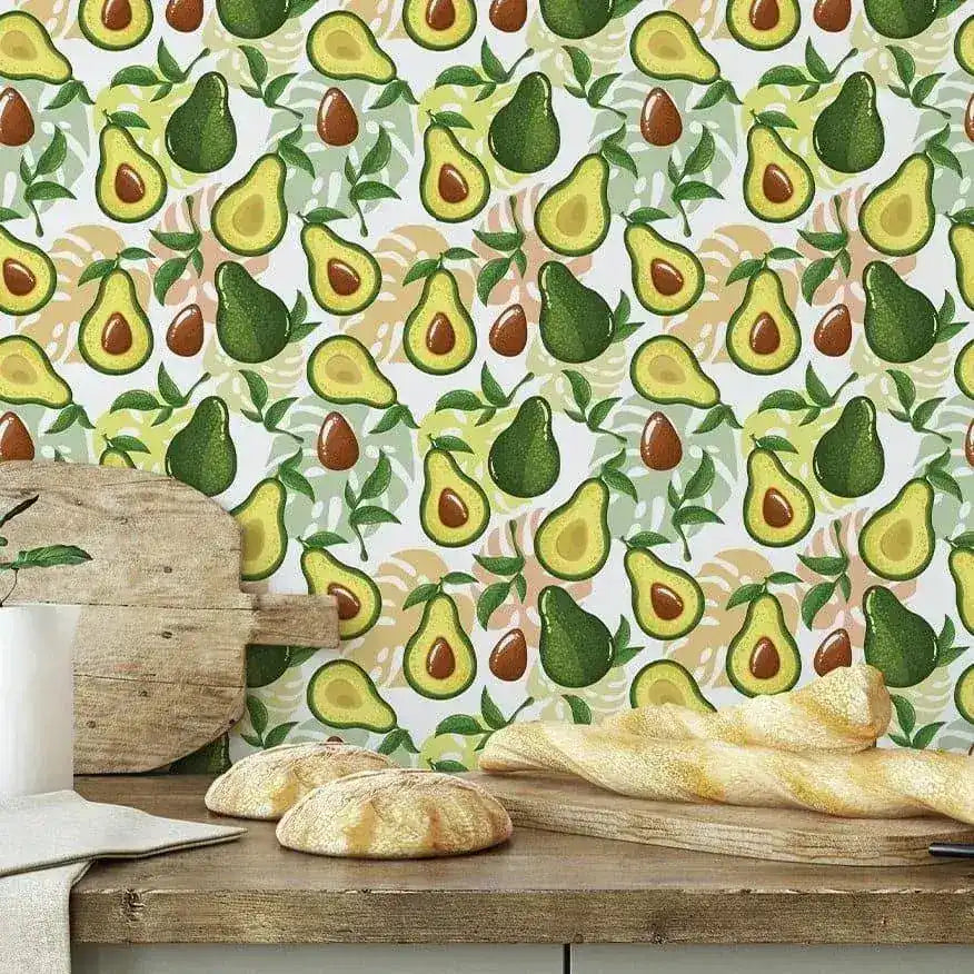 Yellow Green Avocado Kitchen Removable Wallpaper – MAIA HOMES