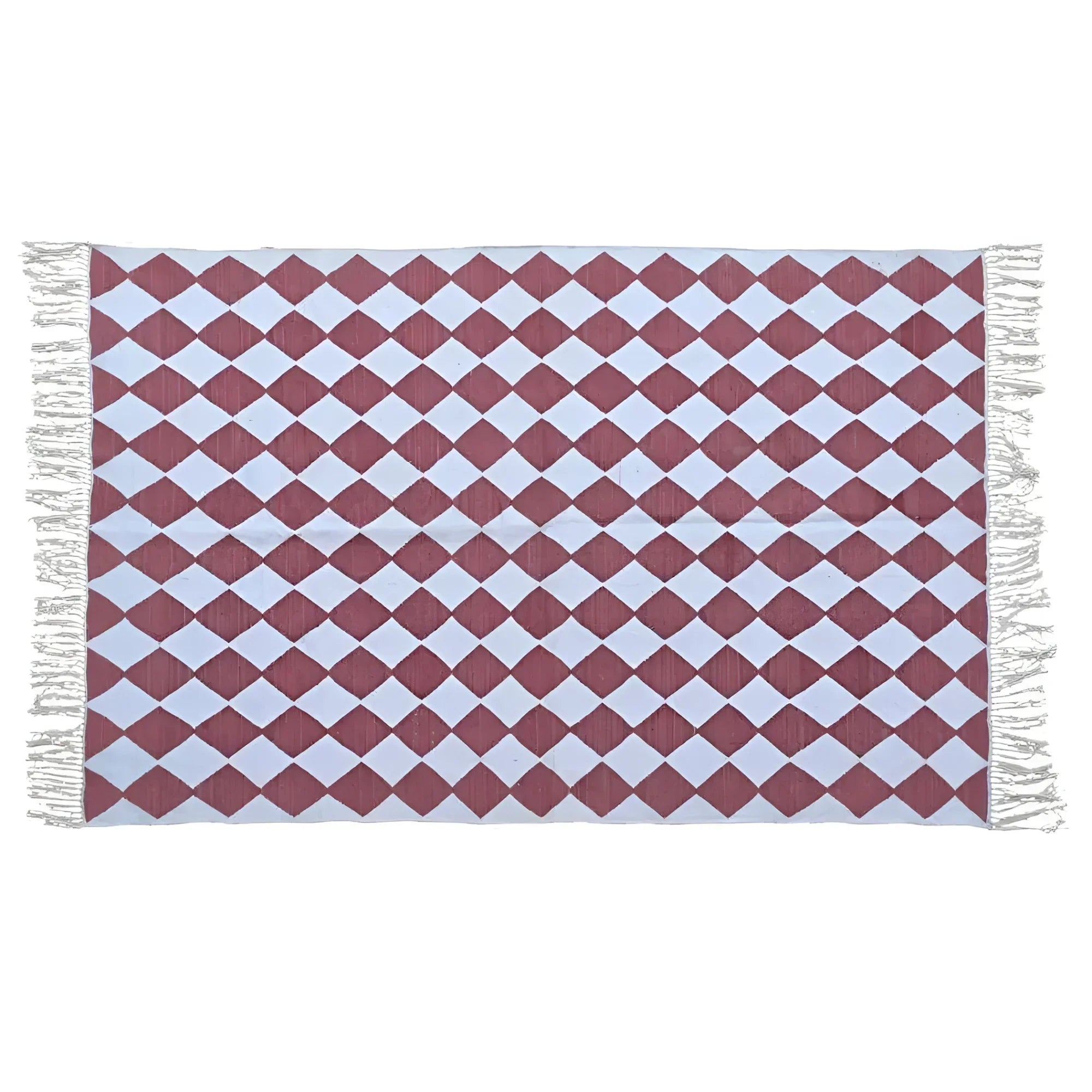 Checkers Vegetable Dyed Indian Dhurrie Reversible Cotton Rug – MAIA HOMES
