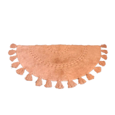 Crocheted Half Moon Bathroom Rug with Tassels | MAIA HOMES