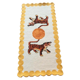 Asian Tigers and the Sun Hand Tufted Wool Rug | MAIA HOMES