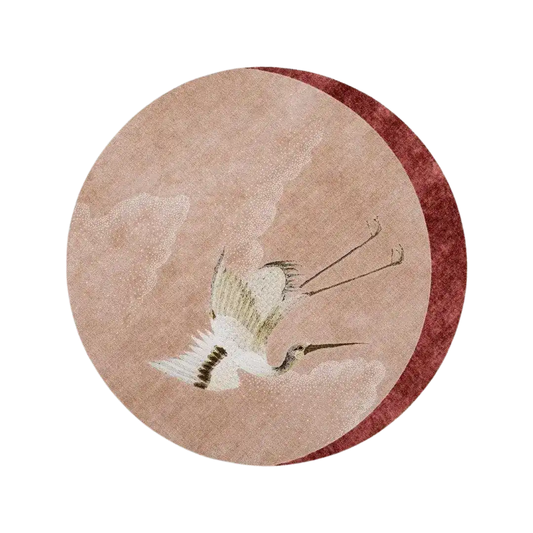 Pink Flying Japanese Cranes Hand Tufted Rug – MAIA HOMES