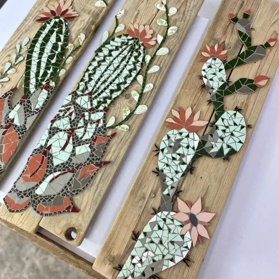 3 pcs Cactus Mosaic Wall Art | MAIA HOMES