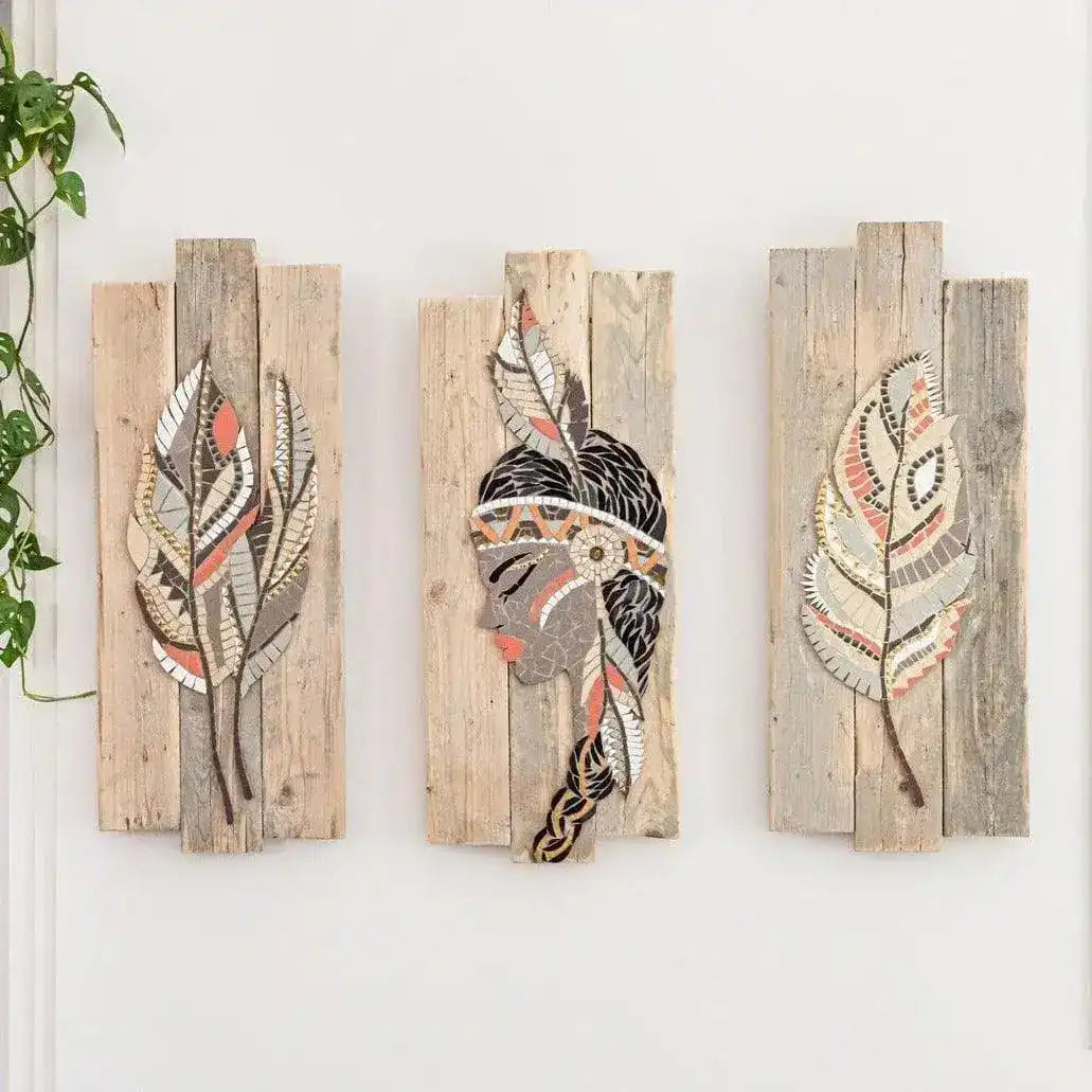 3 pcs Native American Mosaic Wall Art – MAIA HOMES