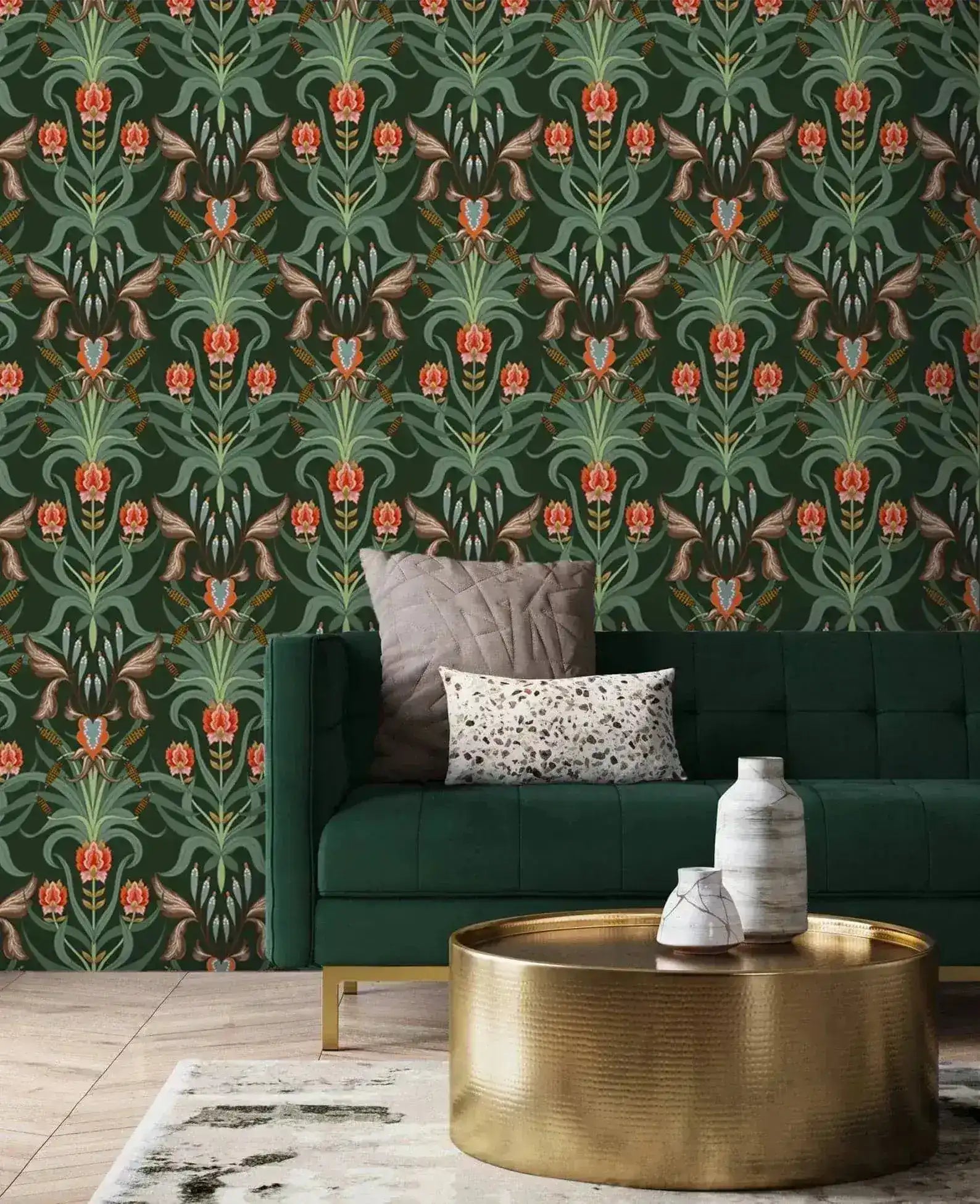 Alaia Vintage Dark Botanical Wallpaper – MAIA HOMES