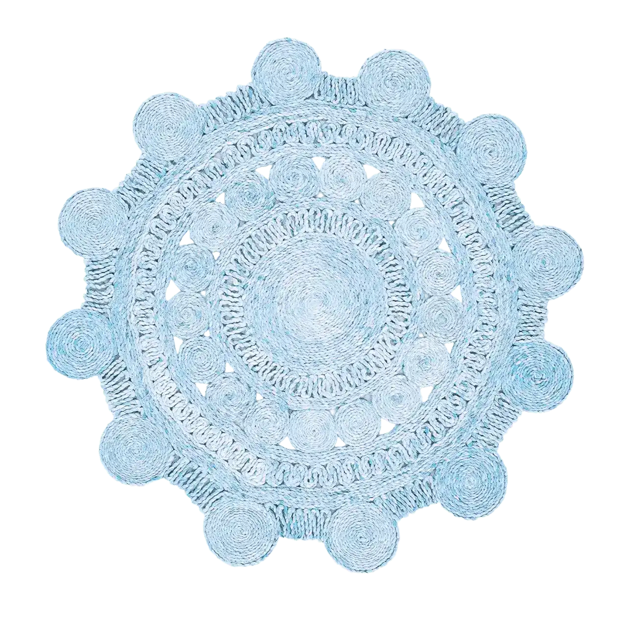 Blue Circle of Life Round Jute Rug | MAIA HOMES