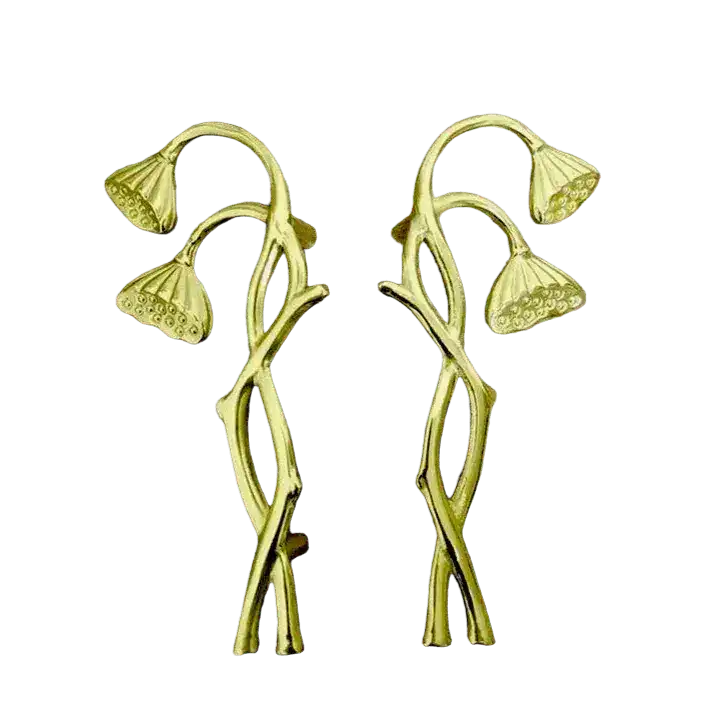 Brass Poppy Flower Door Handles | Maia Homes – MAIA HOMES