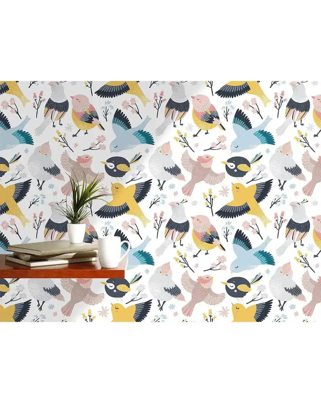 Colorful Birds Kids Print Removable Wallpaper | MAIA HOMES