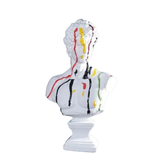 Colorful Dripping Michelangelo David Bust Sculpture | MAIA HOMES