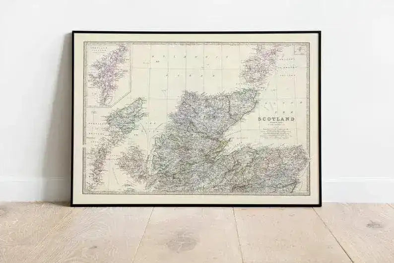 Composite Map of Scotland Northern 1861| Old Map Wall Decor | MAIA HOMES
