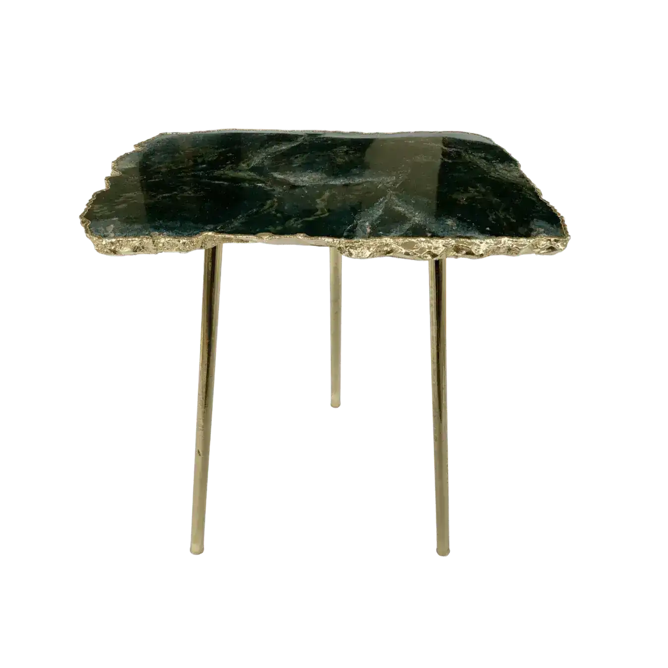 Green Agate Gemstone Organic Edge Accent Side Table – MAIA HOMES