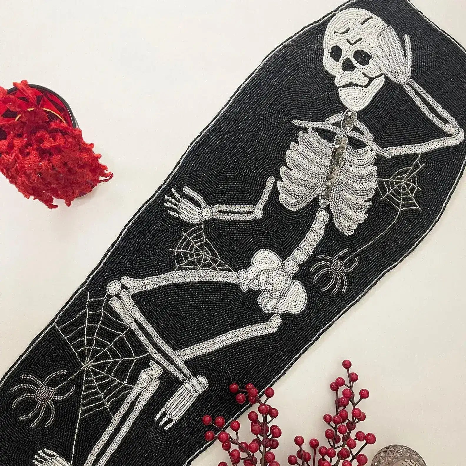 Halloween Skeleton Beaded Table Runner – MAIA HOMES
