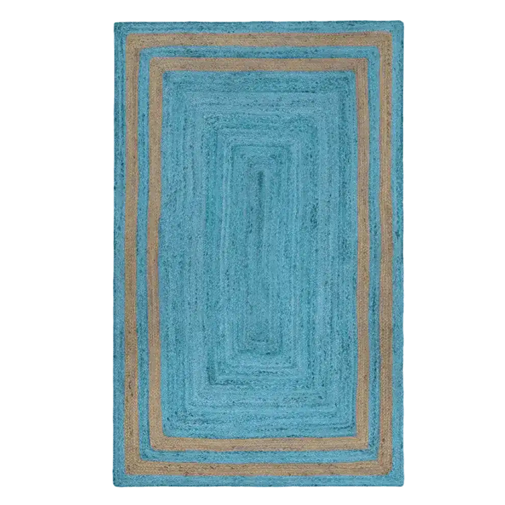 Handmade Chic Two-Toned Blue Jute Rug – MAIA HOMES