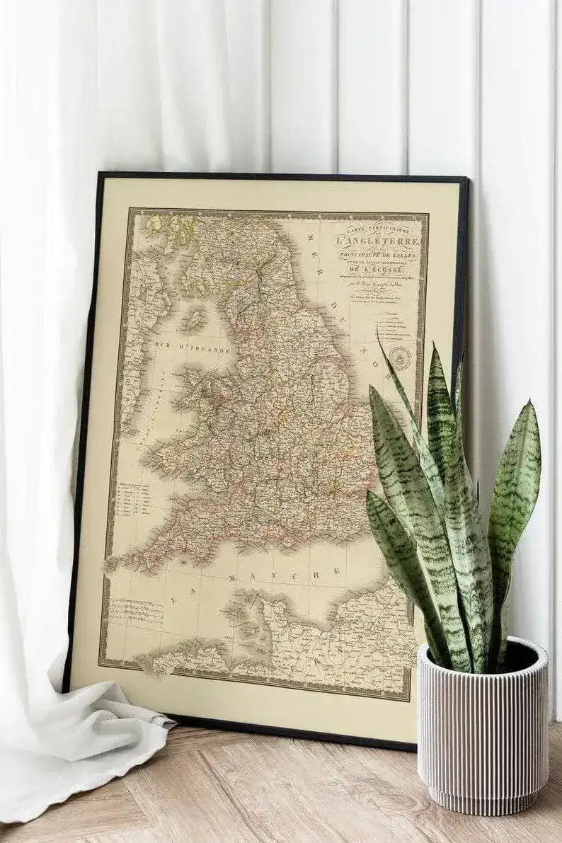 Historical Map of England and Wales 1828| Old Map Wall Decor – MAIA HOMES