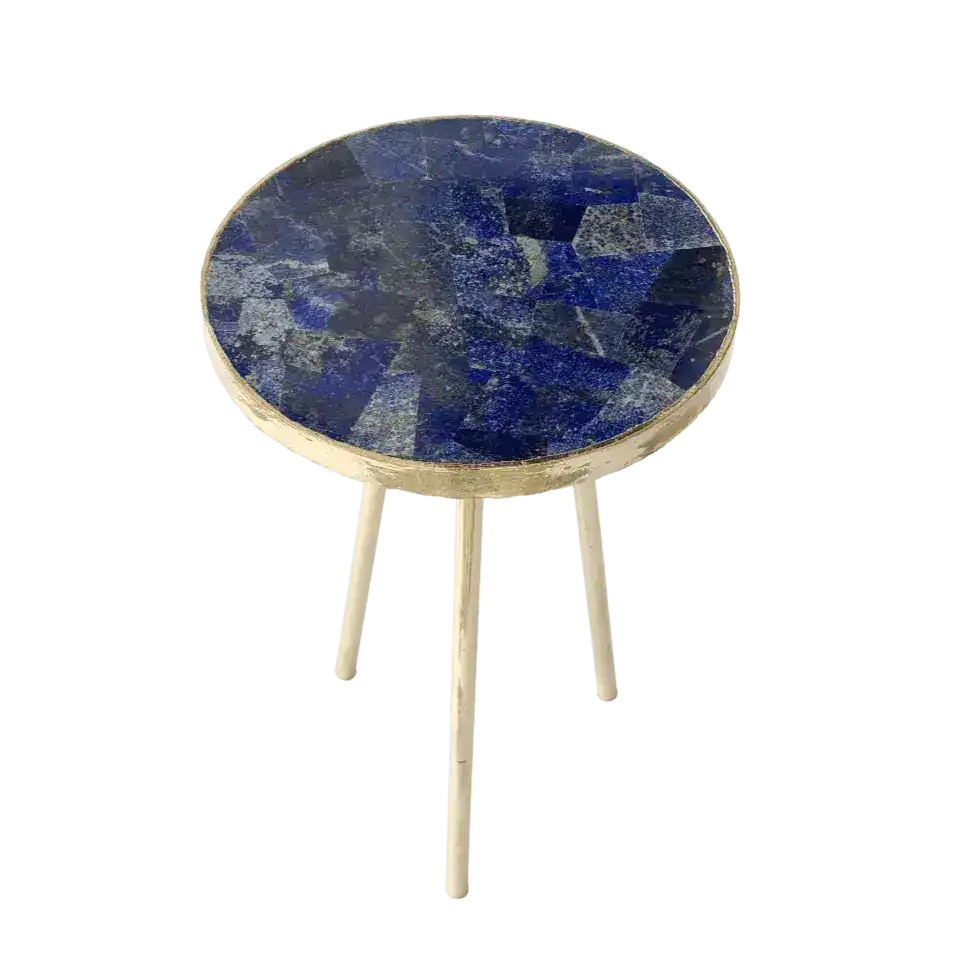 Lapis Lazuli Round Coffee Side Table – MAIA HOMES