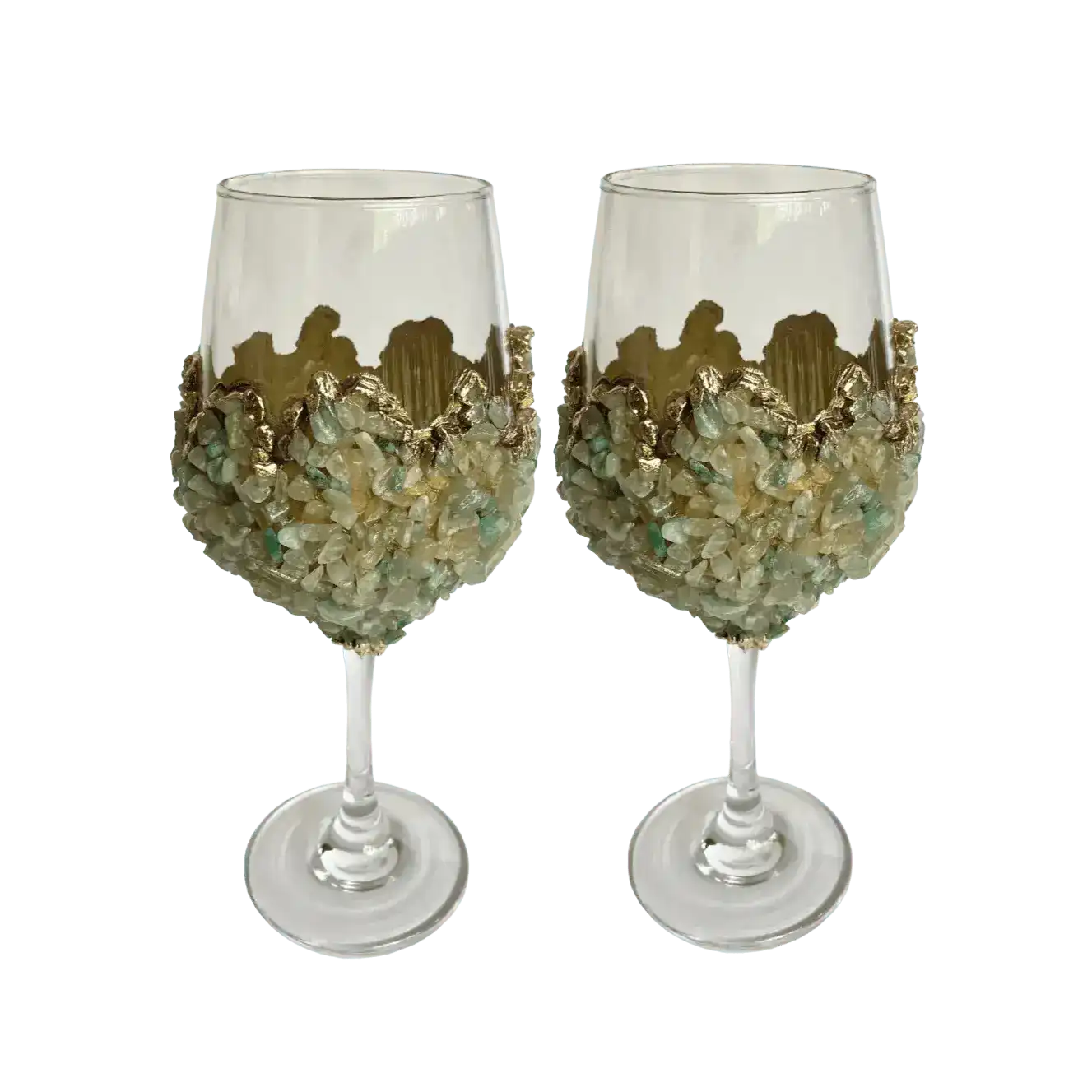 Light Green Quartz Wine Glass - Set of 2 – MAIA HOMES