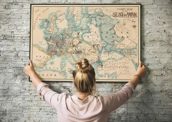 Propaganda Map of Europe 1854| Pictorial Europe Map Print – MAIA HOMES