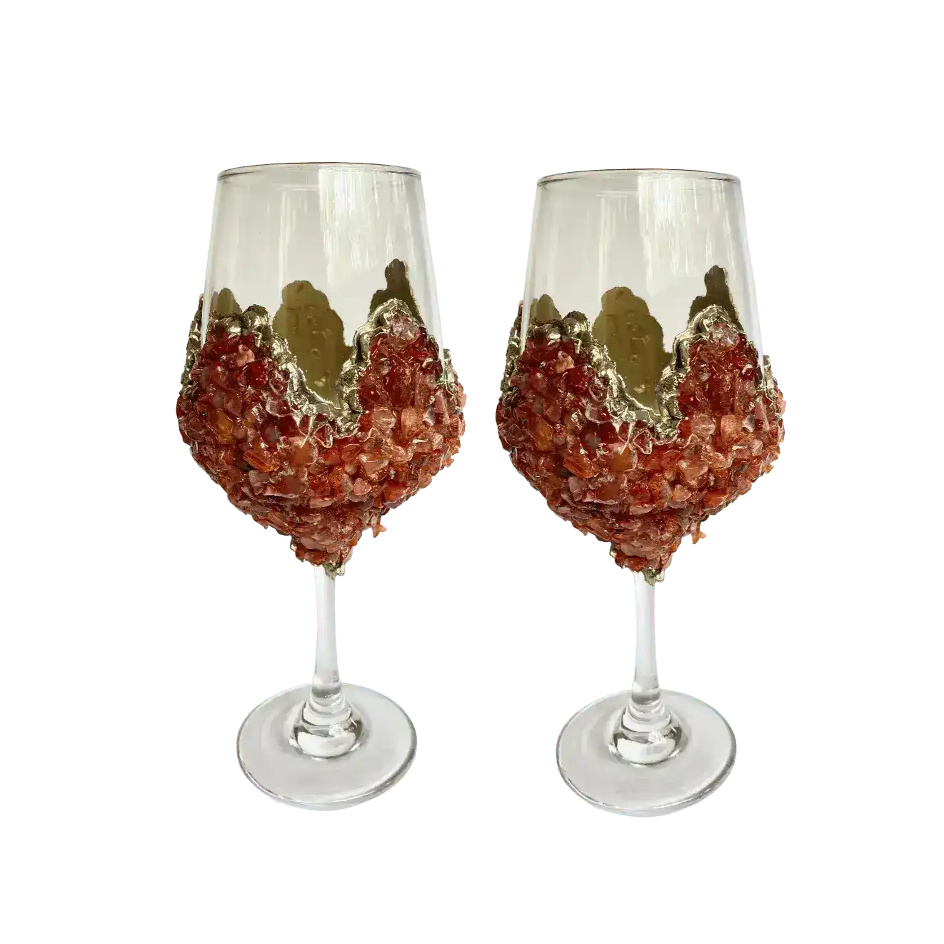 Red Quartz Wine Glass - Set of 2 | Maia Homes – MAIA HOMES
