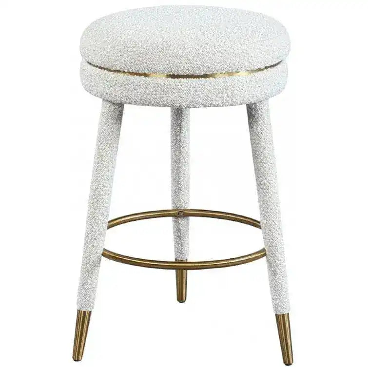 Retro Glam Boucle Fabric Bar Stool | MAIA HOMES