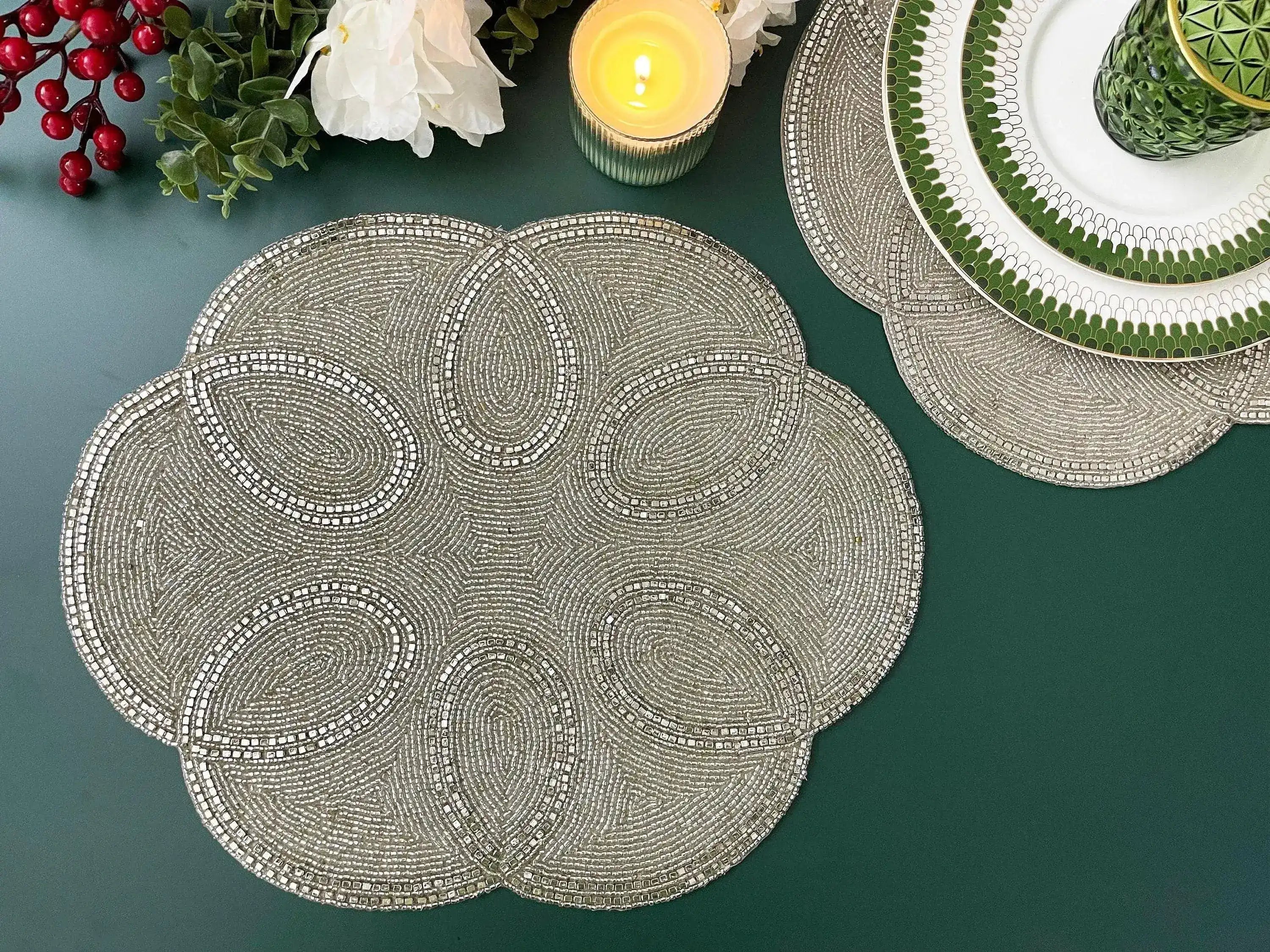 Scallop Diamond and Bead Placemat – MAIA HOMES