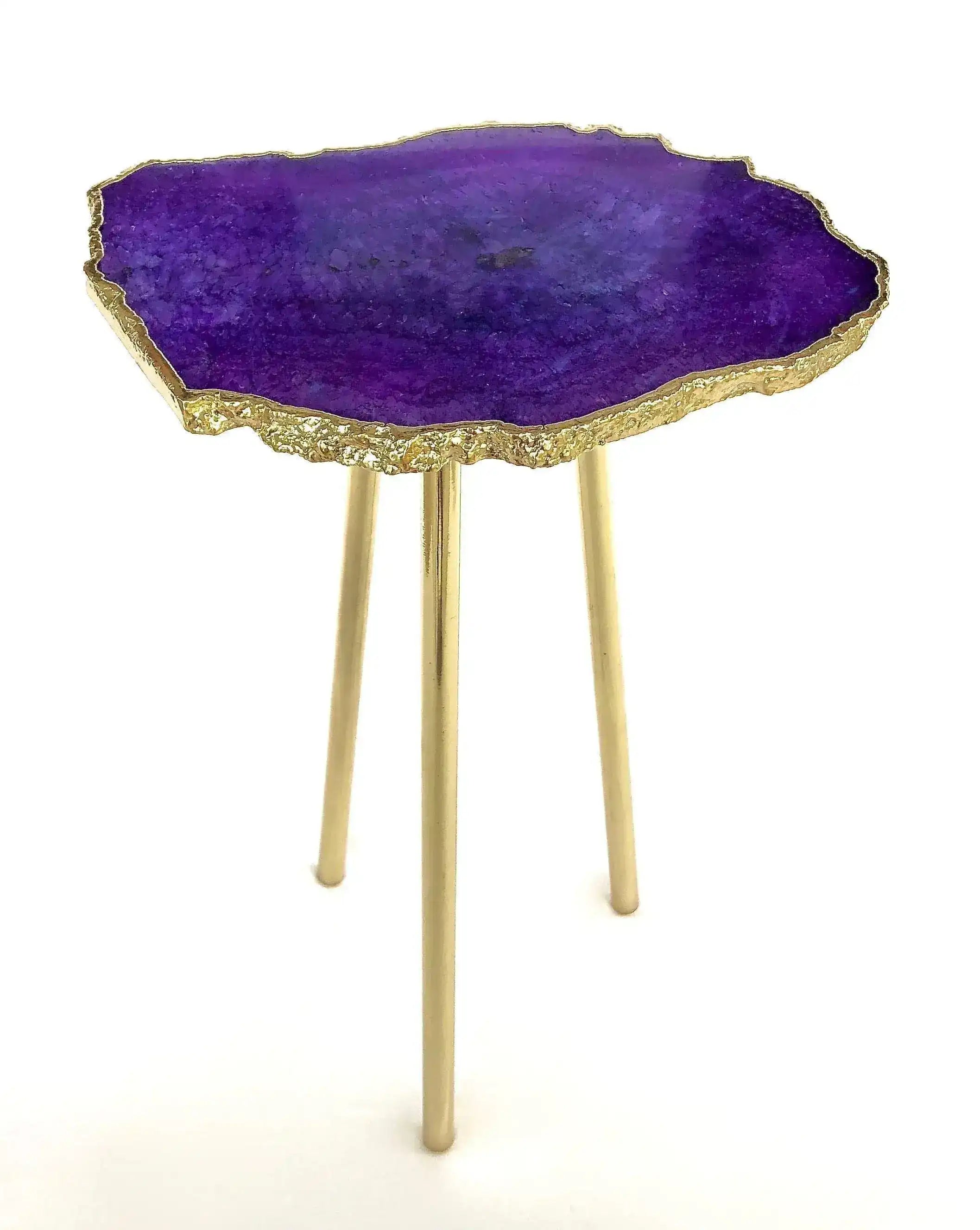 Small Purple Agate Quartz Organic Edge Accent Table – MAIA HOMES