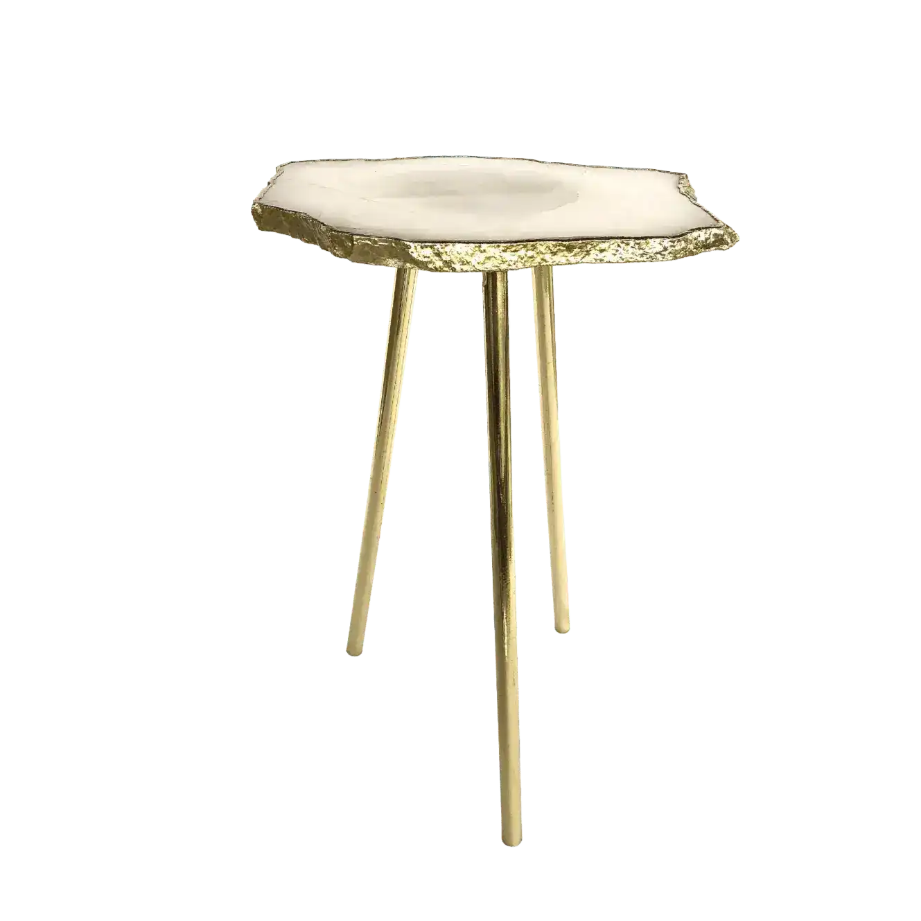 Small White Agate Quartz Organic Edge Accent Table – MAIA HOMES