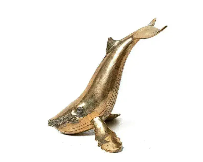 Whale Bronze Statue 7 Inch / 18 cm, Fish, Anniversary Gift, Nursery ...