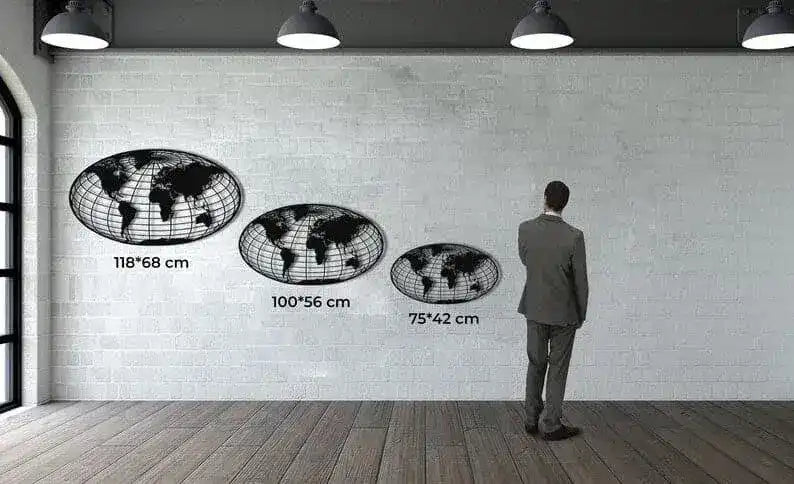 World Map Meridian Metal Wall Art – MAIA HOMES